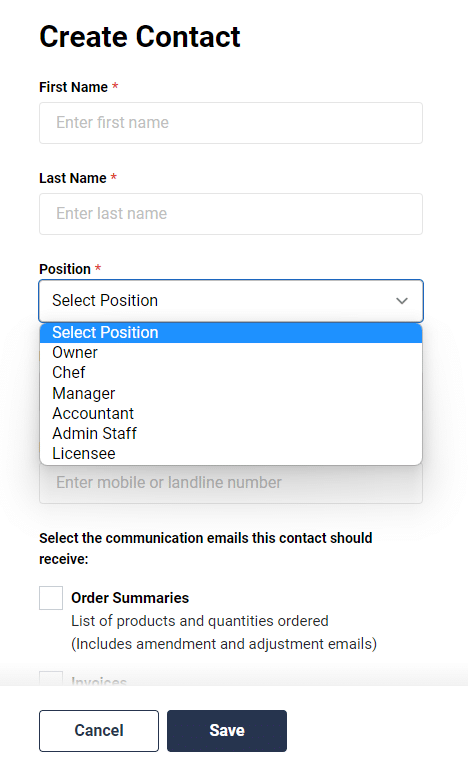 How to create & edit contacts - Get help using FoodByUs
